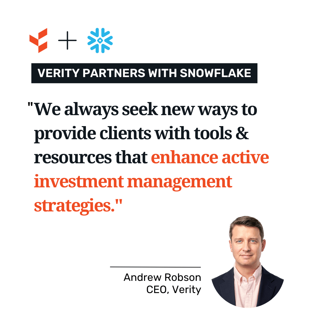 Verity Partners With Snowflake to Streamline Investment Management ...